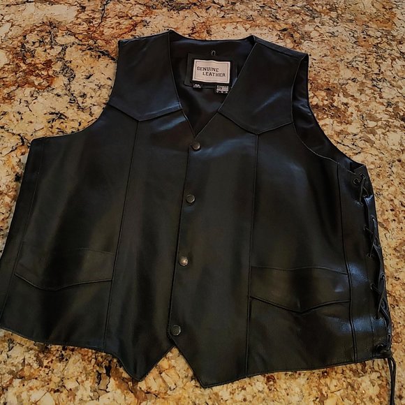 Jackets & Coats | Genuine Leather Vest Sz 48 Usa Design Made In ...